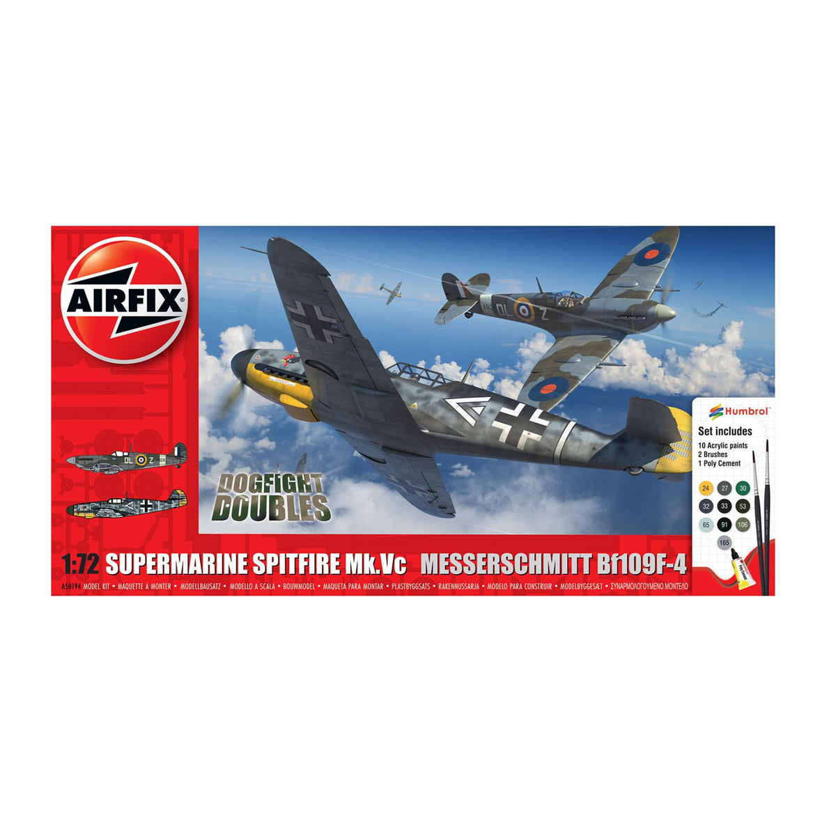 Airfix Supermarine Spitfire Mk.Vc vs Messerschmitt Bf109F-4 Model Kit ...