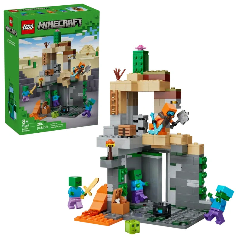 LEGO Minecraft Zombie Dungeon 21587 Playset with Zombies and Slime ...